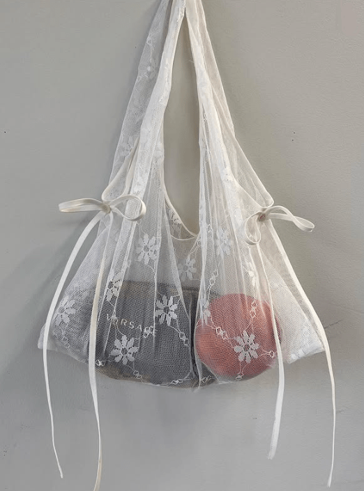 Sweet Juju Lace Tote Bag (White) – Victoire Boutique